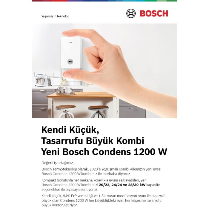 Bosch Condens 1200W 24 kW 20.000 kcal Yoğuşmalı Kombi | Bosch Kombi ...